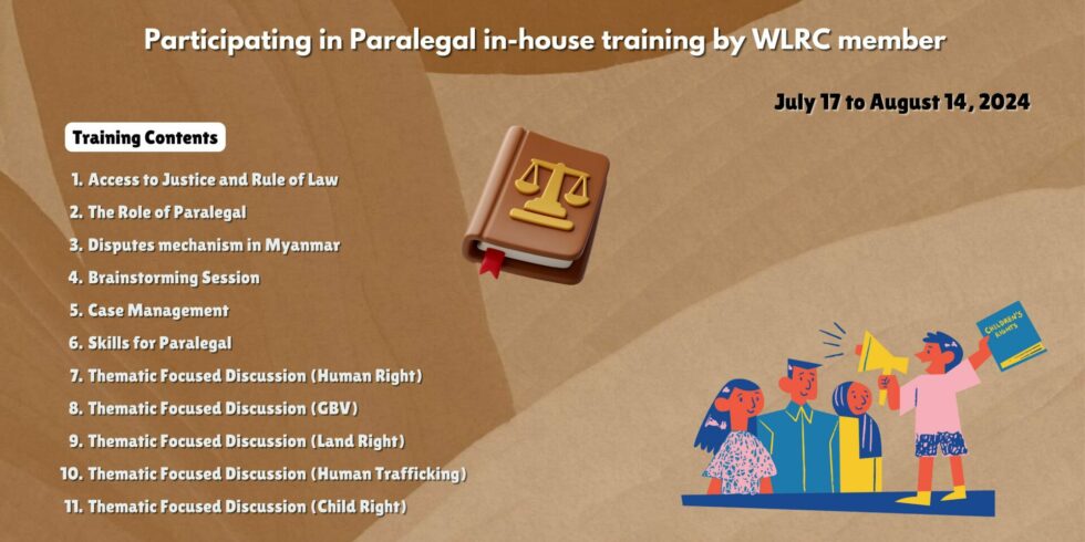 Participating in Paralegal In-House Training Program (July 17 to August ...